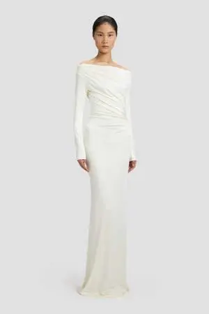 Victoria Beckham Off-shoulder Gown With Draped Detail