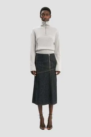 Victoria Beckham Panelled Denim Midi Skirt - Indigo