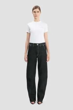 Victoria Beckham Twisted Slouch Jean - Washed Black
