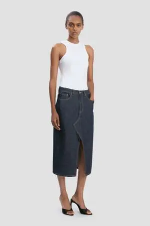 Victoria Beckham Kick Pocket Denim Skirt