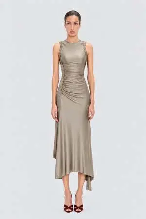 Victoria Beckham VICTORIA BECKHAM Sylvie Midi Dress Light Grey