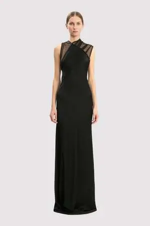 Victoria Beckham Mesh Gown - Black