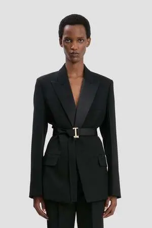 Victoria Beckham Belted Tailored Jacket - Black