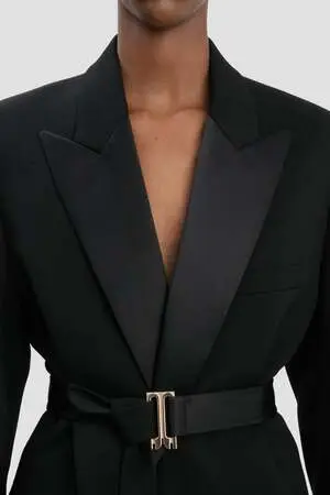 Victoria Beckham Belted Tailored Jacket - Black