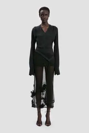 Victoria Beckham Basque Midi Skirt - Black