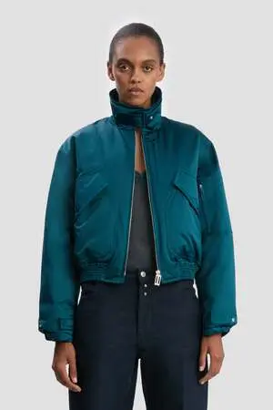 Victoria Beckham Padded Bomber Jacket - Dark Teal
