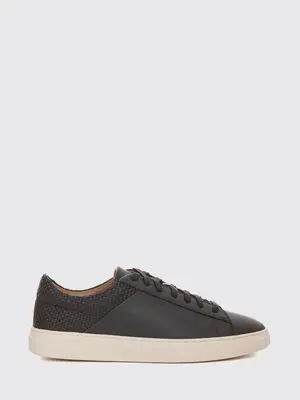 BOSS Leather Lace-up Sneakers - Brown