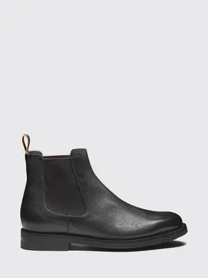Santoni Grained Calf Leather Chelsea Boots - Black