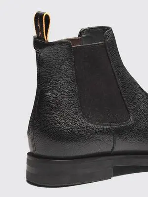 Santoni Grained Calf Leather Chelsea Boots