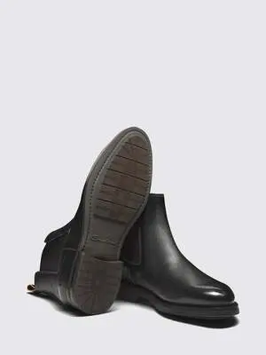 Santoni Grained Calf Leather Chelsea Boots