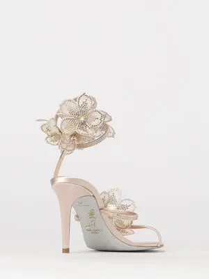 Rene Caovilla Embellished Floral Ankle Strap Heeled Sandals