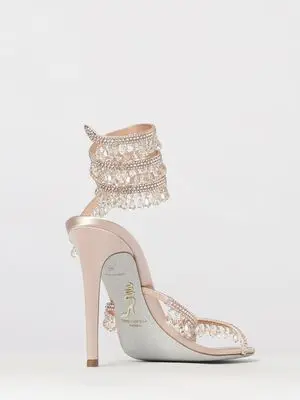 Rene Caovilla Embellished Stiletto Heeled Sandals - Champagne