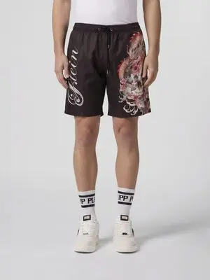 Philipp Plein Graphic Print Shorts - Black
