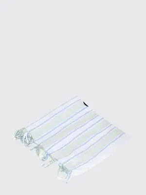 MC2 SAINT BARTH Large Striped Cotton Beach Towel With Fringed Hem