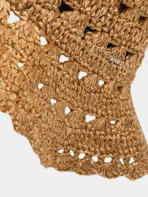 TWINSET Viscose Raffia Crochet Bucket Hat - Brown