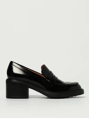 TOD'S Calfskin Penny Loafers With Medium Block Heel - Black