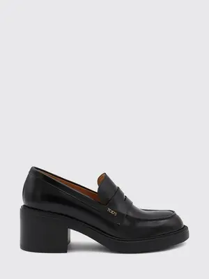 TOD'S Calfskin Penny Loafers With Medium Block Heel - Black