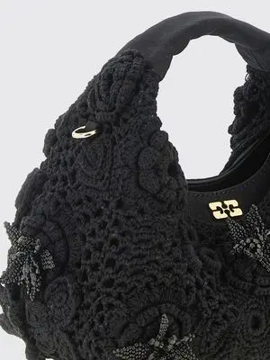 GANNI Crocheted Embellished Handbag