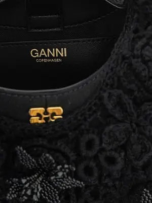 GANNI Crocheted Embellished Handbag