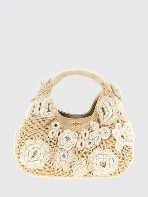 GANNI Crocheted Handbag With Embellishments - White