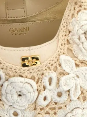 GANNI Crocheted Handbag With Embellishments