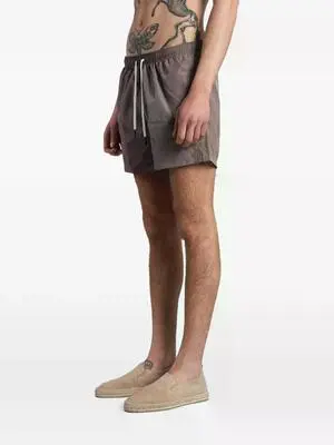 Tagliatore Drawstring-waist Logo-patch Swim Shorts - Brown
