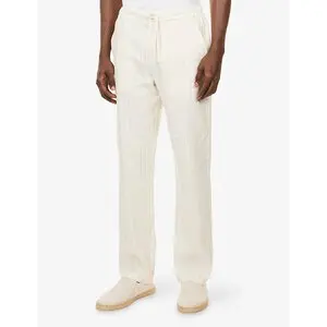 Frescobol Carioca Mendes Pinstripe Linen And Cotton-blend Trousers - Ivory