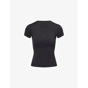 ADANOLA Ultimate Short-sleeved Stretch-woven Top - Black