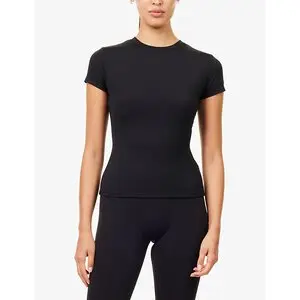ADANOLA Short-sleeved Stretch-woven Top
