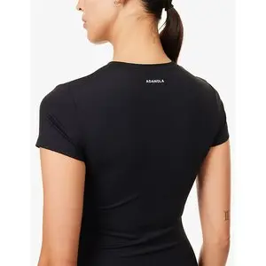 ADANOLA Short-sleeved Stretch-woven Top