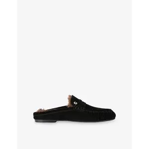 Carvela Marigold Faux-fur Suede Mules - Black
