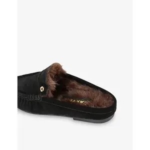 Carvela Faux-fur Trimmed Suede Mules