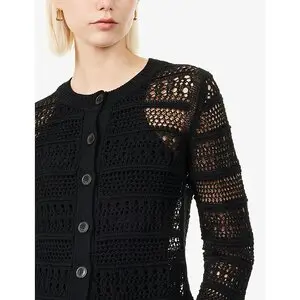 ME+EM Open-stitch Cotton-blend Knit Cardigan