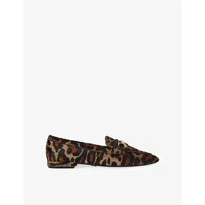 Carvela Passo Leather Loafers With Leopard Print - Dk.brn Com
