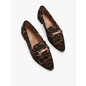 Carvela Passo Leather Loafers With Leopard Print - Dk.brn Com