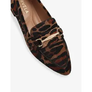 Carvela Passo Leather Loafers With Leopard Print - Dk.brn Com