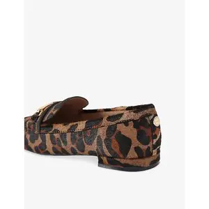 Carvela Passo Leather Loafers With Leopard Print - Dk.brn Com