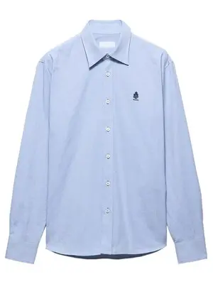 Prada Classic Fit Cotton Shirt - Blue