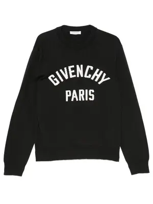 Givenchy Couture Seam Knit Pullover With Paris Detail - Black