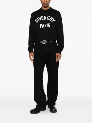 Givenchy Couture Seam Knit Pullover With Paris Detail - Black