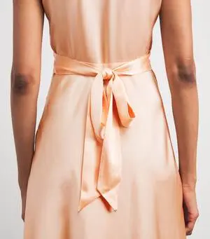 DÔEN Silk Lace Coraline Midi Dress - Pink