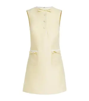 SELF-PORTRAIT Taffeta Bow Mini Dress - Yellow