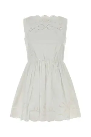 SELF-PORTRAIT Poplin Mini Dress - White