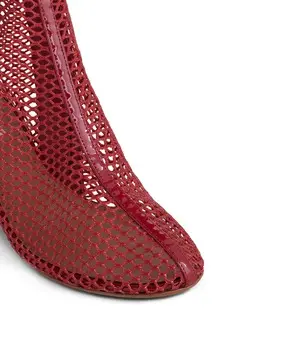 Alaïa Leather Mesh Ankle Boots With Buckle Detail