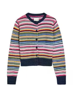 Suzie Kondi Marled Striped Cardigan - Pink