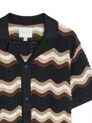 RAITH Primavera Chevron-knit Short-sleeve Polo Shirt