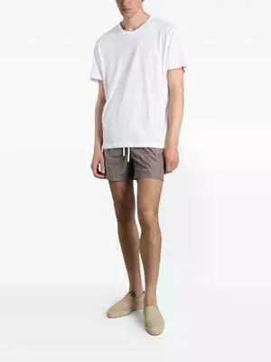 Tagliatore Drawstring Swim Shorts With Logo Patch