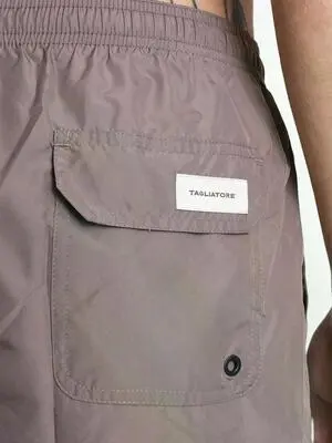 Tagliatore Drawstring Swim Shorts With Logo Patch