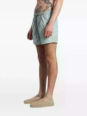Tagliatore Geometric Print Drawstring Swim Shorts