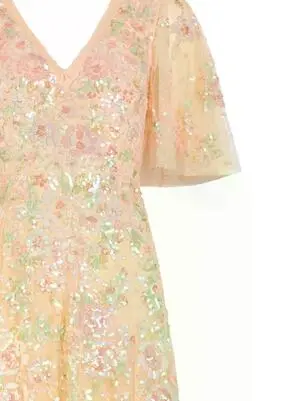 NEEDLE & THREAD Peony Bouquet Sequin-embellished Maxi Dress